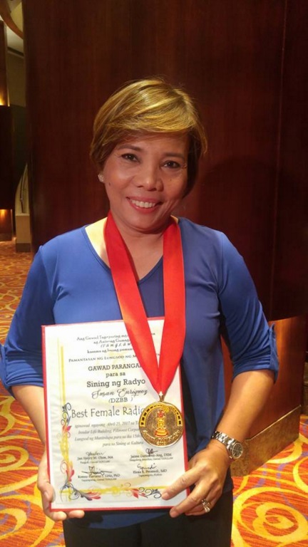 DZBB anchor Susan Enriquez was named “Best Female Radio Anchor” at this ...