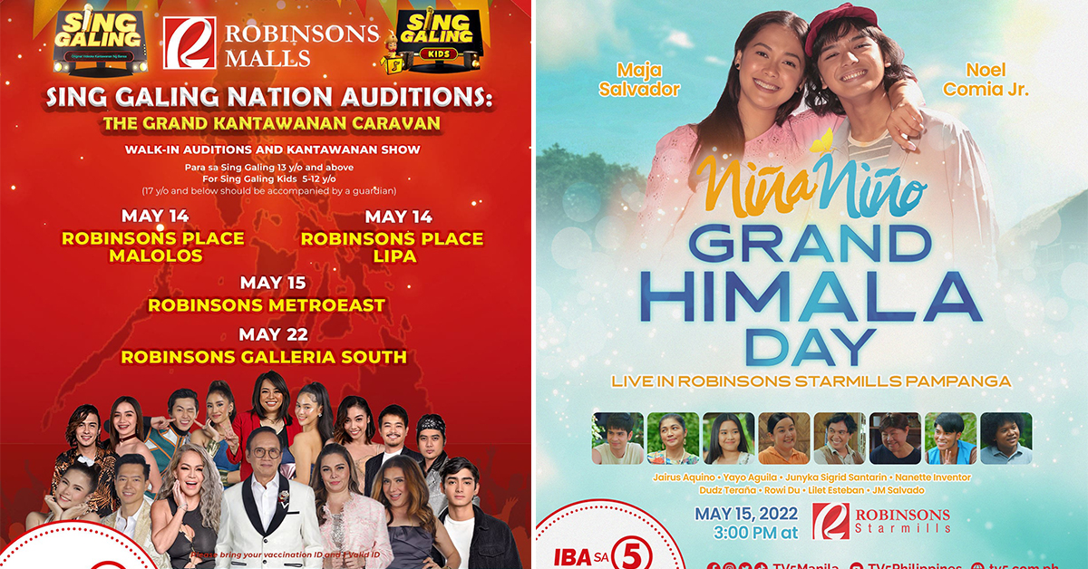 TV5 partners with Robinsons Malls for Upcoming Live Shows, Niña Niño ...