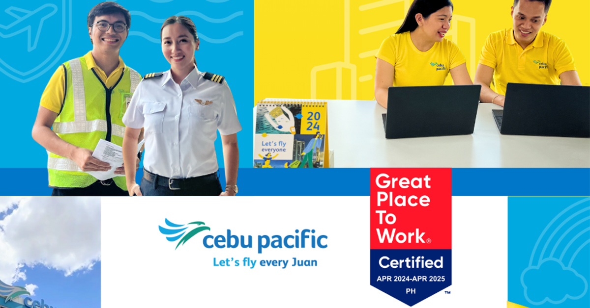 Cebu Pacific Earns Great Place To Work ® Certification – HYPE MANIA