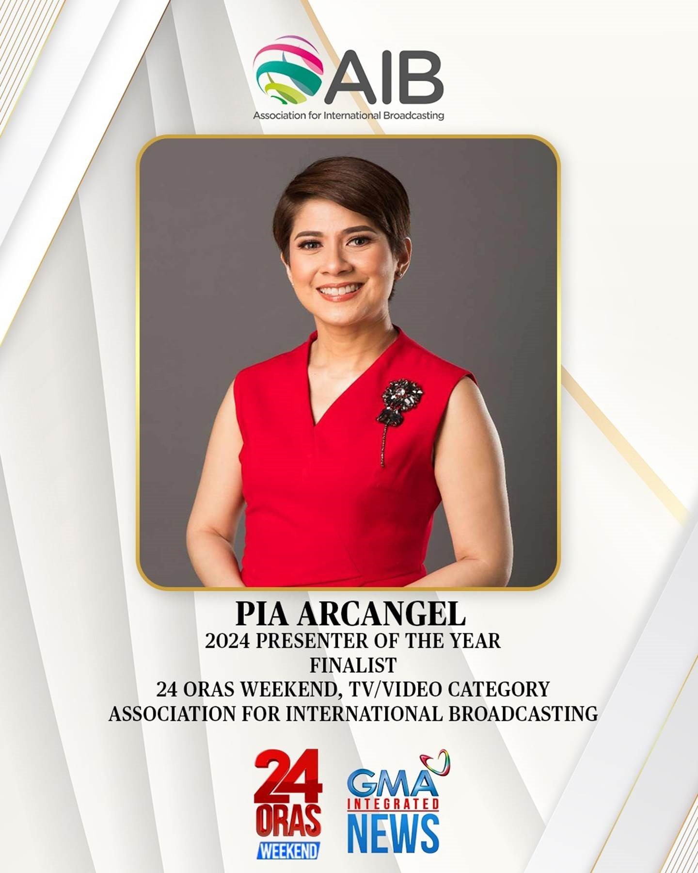 GMA Integrated News anchor Pia Arcangel named as finalist for 2024 AIBs Presenter of the Year ...